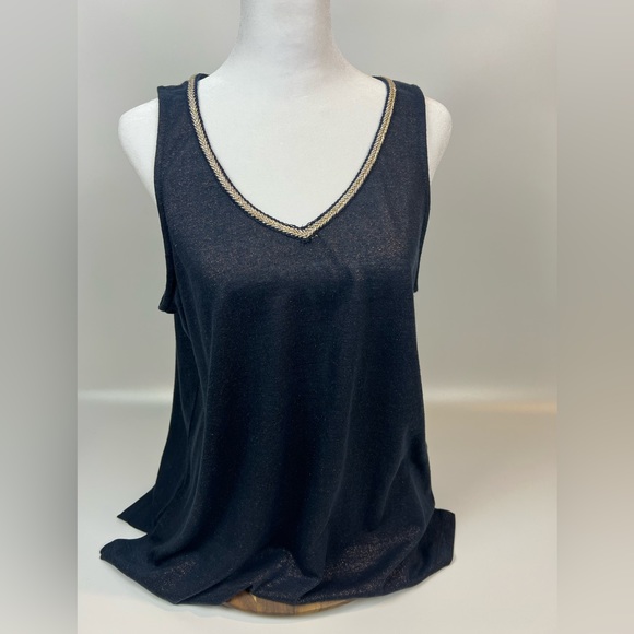 Dex | Tops | Dex Xl Sleeveless Rose Gold Metallic With Silver Rope ...